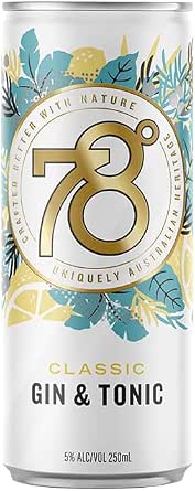78 Degrees Classic Gin and Tonic Can 250 ml (Pack of 24) : Amazon.com ...
