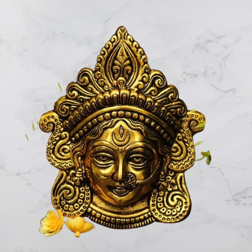 Buy The Himalayan River Metal Durga MATA Face Mask Idol Statue ...