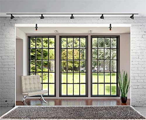 Renaiss 7x5ft Modern Villa Backdrop French Window Sofa Plant ...