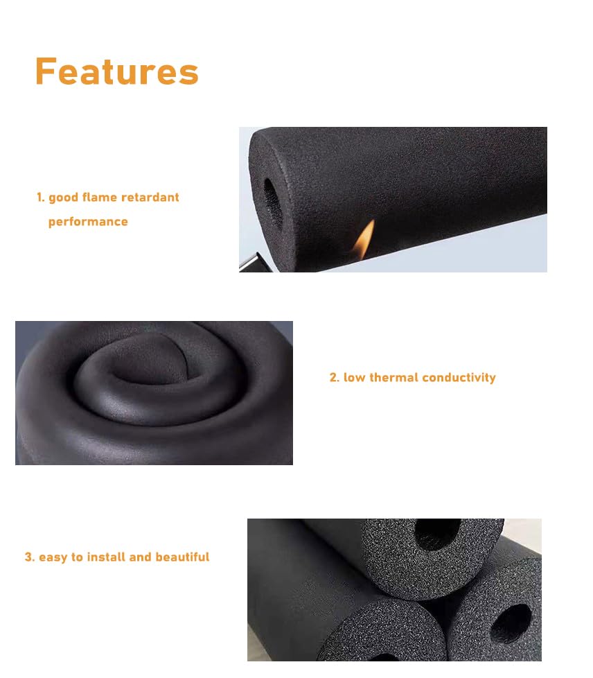 Snapklik.com : 4 Pieces 1-1/4" I.D. Pipe Insulation Foam Tube,1-1/4" ID ...