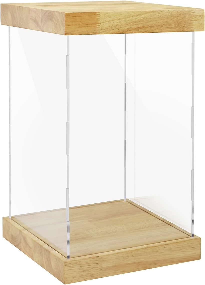 Amazon.com: Clear Acrylic Display Case with Solid Maple Wood Base and ...