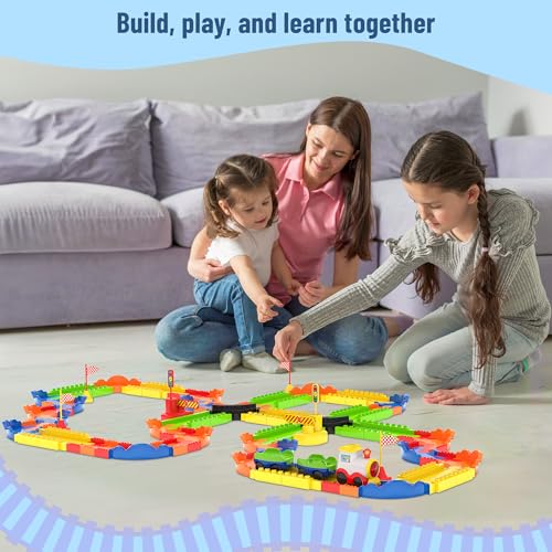 Mirana Block Rider Toy Train Set with Colorful & Multiple Track Layout ...