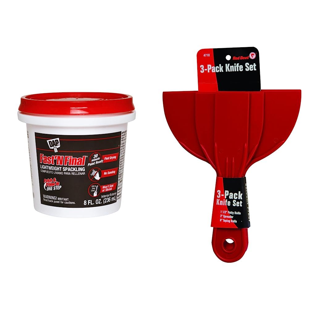 Amazon.com: DAP 12140 Fast N Final Interior Exterior Spackle, 1/2-Pint ...
