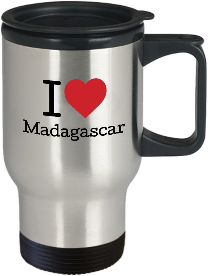 Amazon.com: I Love Madagascar Travel Mug 14 oz Stainless Steel ...