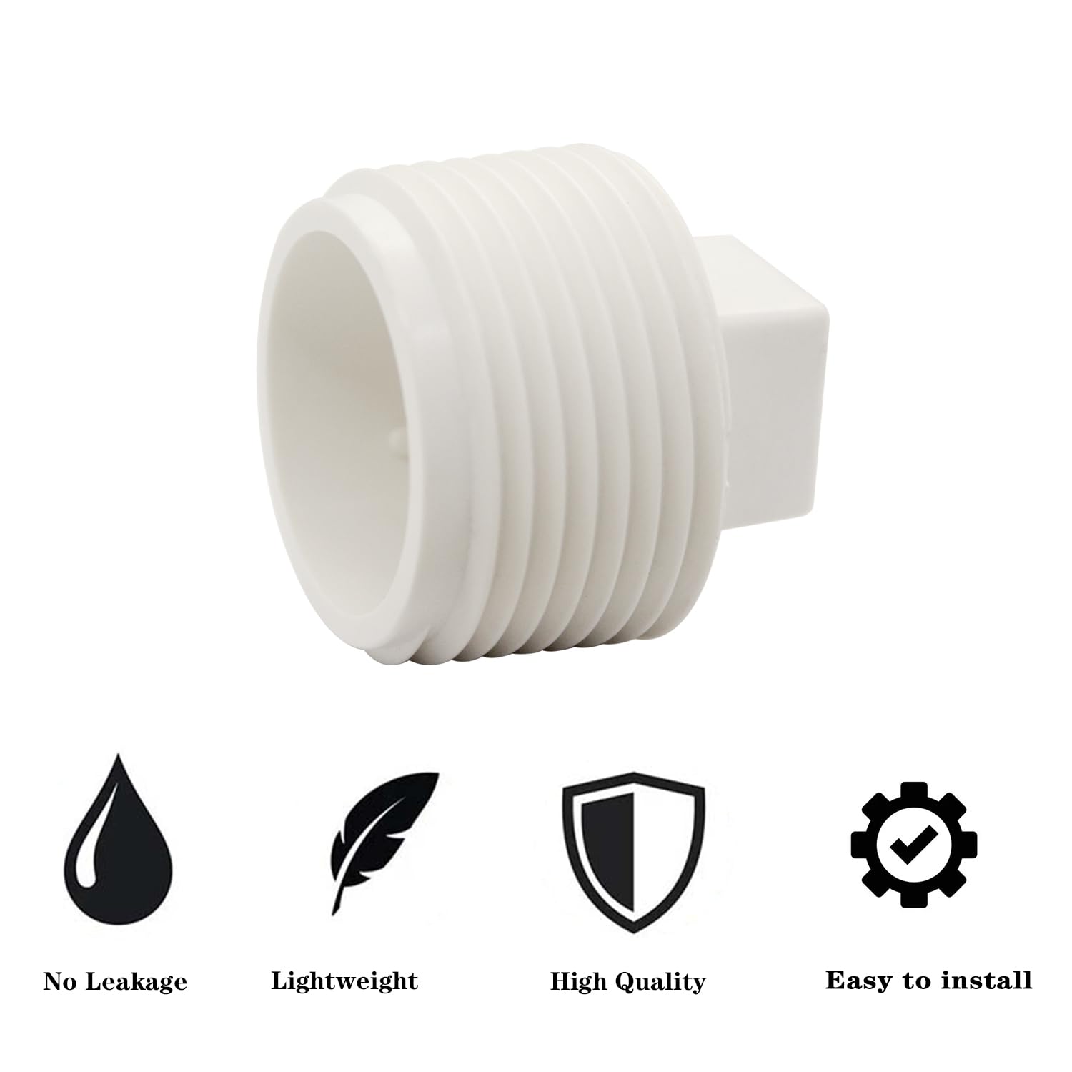Snapklik.com : Fitvell 10PCS 1" NPT Male Threaded PVC Cleanout Plug