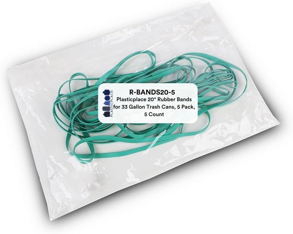 Amazon.com: Plasticplace Rubber Bands for 33 Gallon Trash Cans, 20 Inch ...