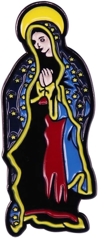 Amazon.com: Ficsowy Enamel Pins Virgin Mary Lapel Pins for Badge Jacket ...