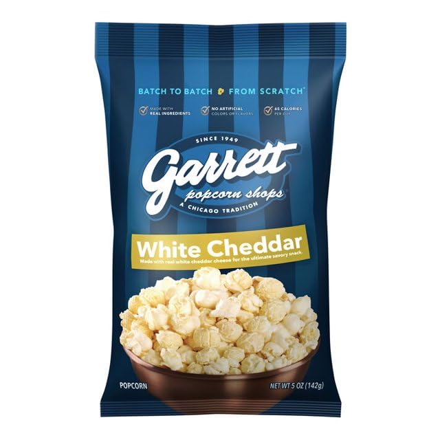 Amazon.com: Garrett Popcorn White Cheddar, 5.0oz, White Cheddar Gourmet ...