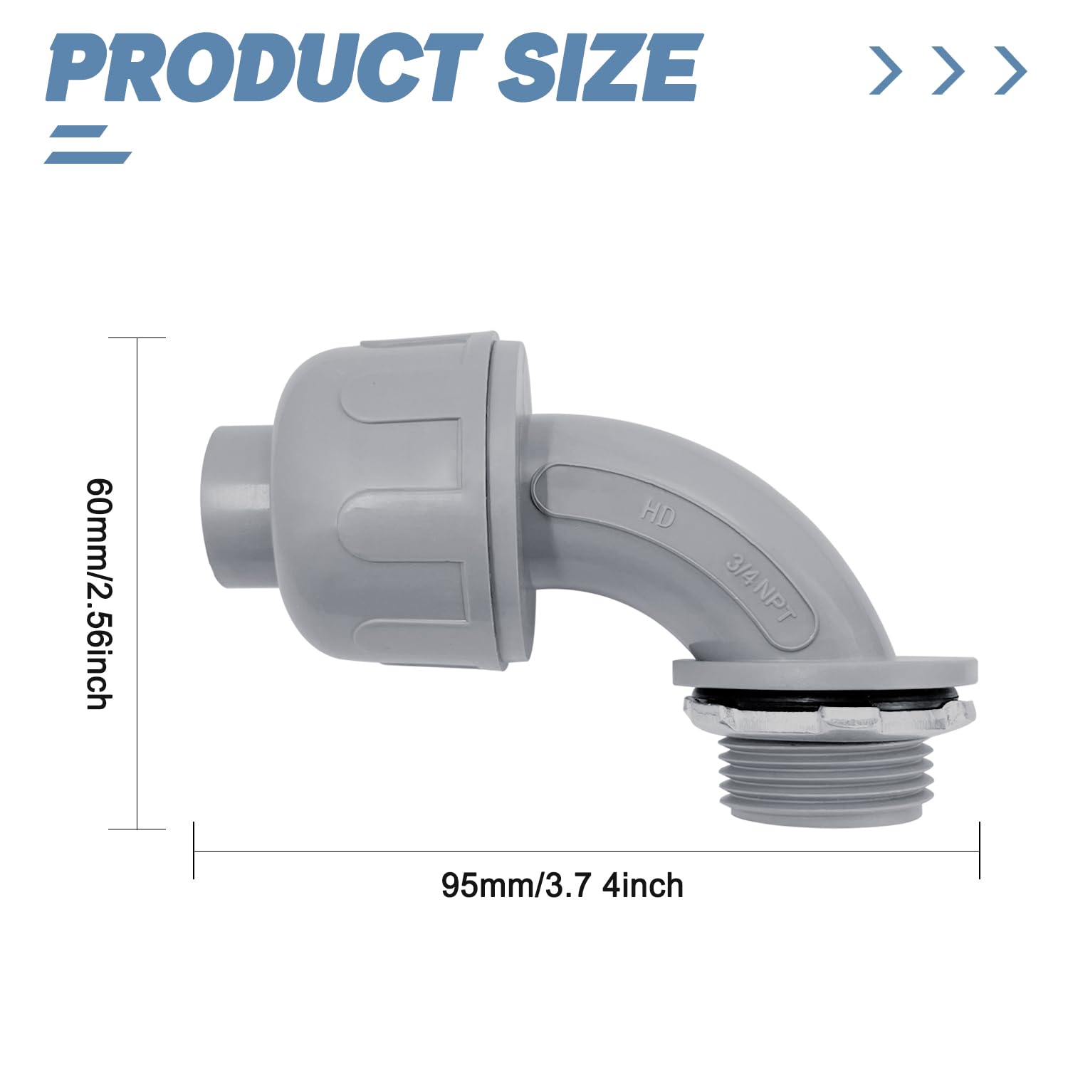 Snapklik.com : Wocloer 3/4 Inch Liquid Tight Connector PVC Flexible ...