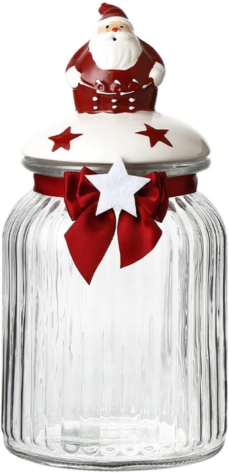 KFZR Christmas Candy Jar Glass Cookie Storage Containers with Novelty ...