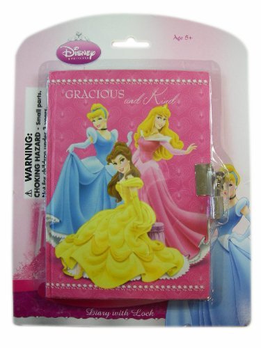 Disney Princess Diary with Lock - Belle, Aurora, and Cinderella: Amazon ...