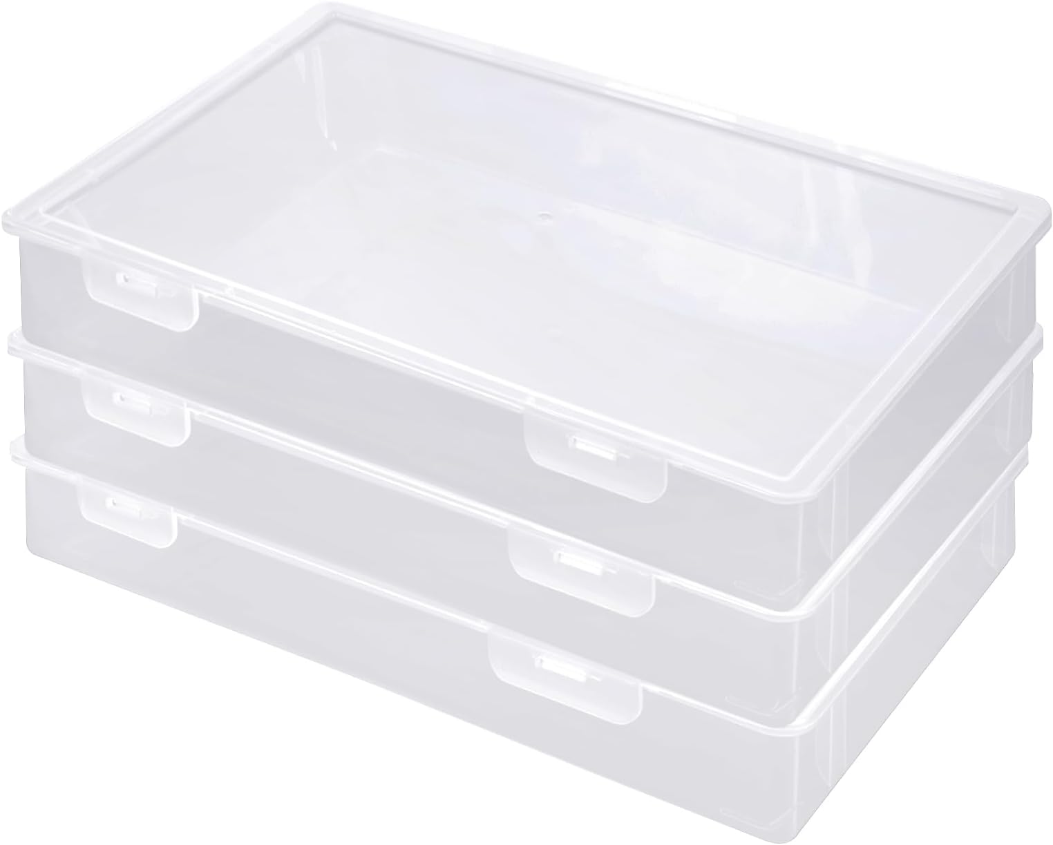Amazon.com: LDXDRU 3Pcs Craft Storage Boxes with Hinged Lids ...