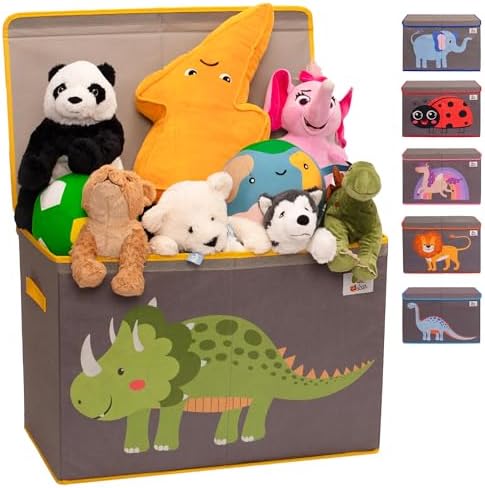 Olive&Oscar Foldable Kids Toy Box Storage with Lid, Large 80L Toy ...