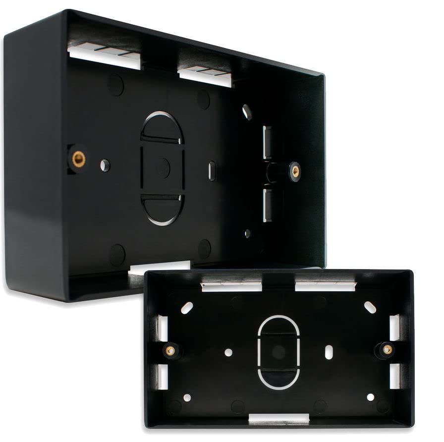 2 PACK Black Surface Mount Backbox Double Gang 146 x 86 x 32 mm ...