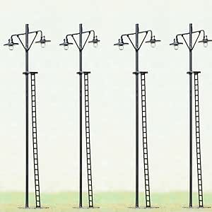 YUETTYY Railway Lamppost Model,4PCS HO Scale LED Yard Light Street ...