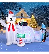 Amazon.com: FunFanso 11FT Christmas Inflatable Santa Claus Fishing on ...