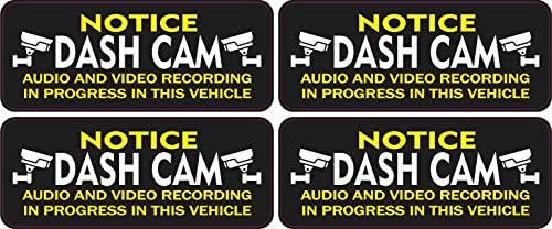 Amazon.com: StickerTalk Notice Dash Cam Vinyl Stickers, 1 Sheet of 4 ...