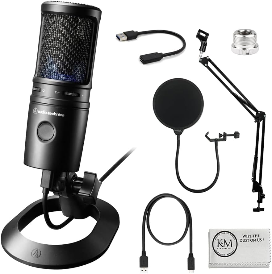 Amazon.com: Audio-Technica AT2020USB+ Cardioid Condenser USB Microphone ...