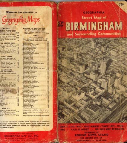 Amazon.com: Street Map of Birmingham Alabama 1950's: Ribino News Stand ...