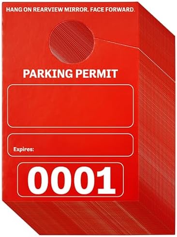 Amazon.com : 100 Pack Blue Parking Permit Hang Tags for Rear View ...