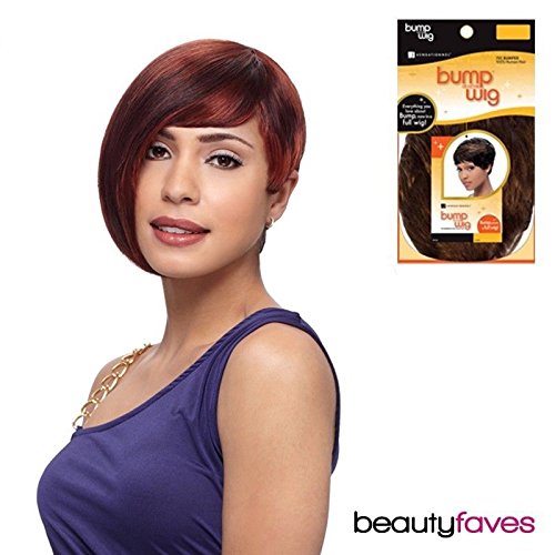 Amazon.com : Sensationnel Human Hair Bump Wig - MISSY (1-JET BLACK ...