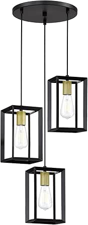 Dolaimy House 3 Light 5.7 Inch Gold Hanging Farmhouse Indoor Cage ...