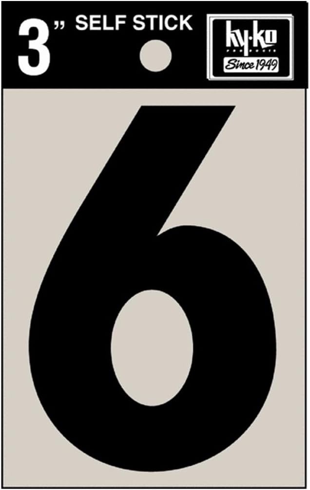Amazon.com: Self Stick Letter Number [Set of 10] Number: 6 : Industrial ...
