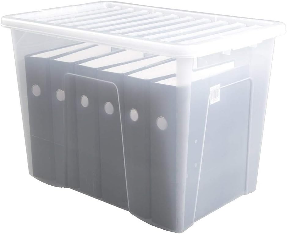 Viss 80 Litre Large Plastic Storage Box with Clear Lid - Pack of 3 ...