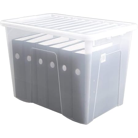 TENLITE Large 𝟖𝟎𝐥 𝐒𝐭𝐨𝐫𝐚𝐠𝐞 𝐁𝐨𝐱 with Lid Strong Plastic Stackable ...