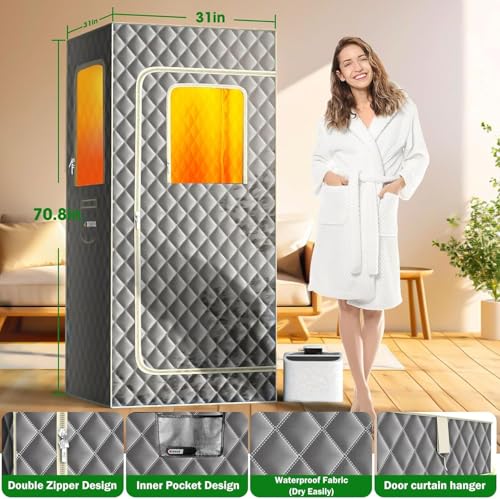 Portable Home Steam Sauna Box, Full Size Personal Sauna Tent for Home ...