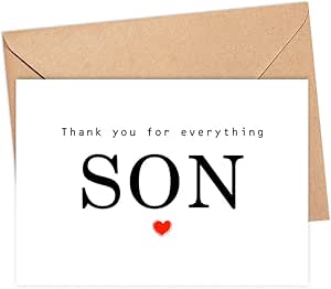 Amazon.com : Yanashop88 Thank You For Everything Son Card - Thank You Card - Son Card - Father's ...