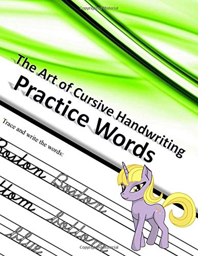 Buy The Art of Cursive Handwriting Practice Words: Cursive Writing ...