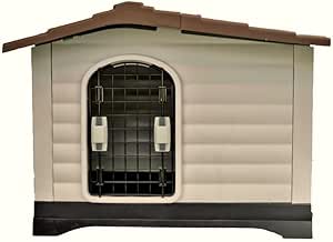 Amazon.com : Q PERRON | Medium Dog House | Exterior with Metal Door ...