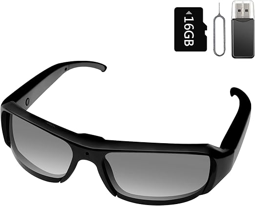 cyi Mini Kamerabrille Video Sonnenbrille, Sonnenbrille mit Kamera HD ...