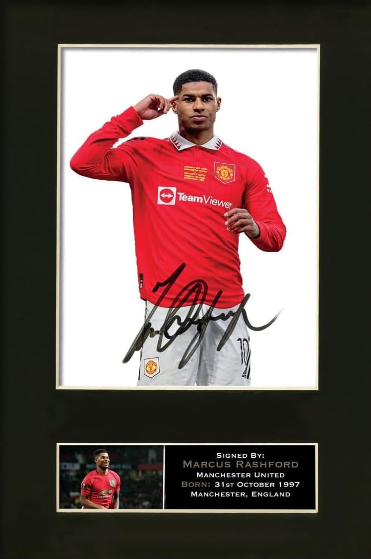 Marcus Rashford Signed Reproduction Autograph Football Print Poster ...