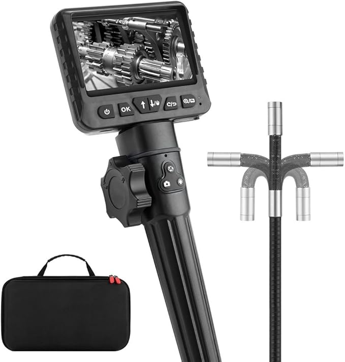 XMZWD Articulating Borescope, 360° Steering Industrial Wireless ...