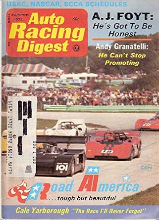 Auto Racing Digest - September 1973 Vol. 1 No. 2: unknown author ...