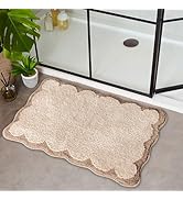 Amazon.com: Urtlmaji Scalloped Bath Mats Pink Bathroom Rugs Non Slip ...