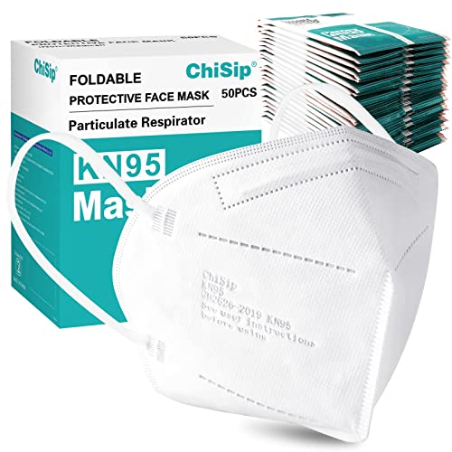 ChiSip Kn95 Face Masks 50 pack, Individually Wrapped Cup Dust Safety ...