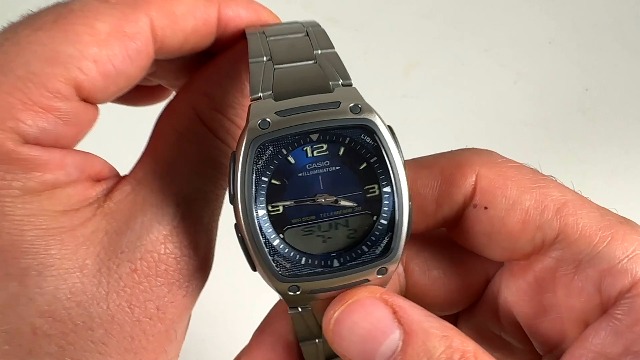 Watch Casio Men's Ana Digi Stainless Steel Watch on Amazon Live