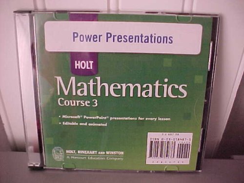 Power Pres CD-ROM Holt Math CS 3 2007 (Holt Mathematics Course 3): Holt ...