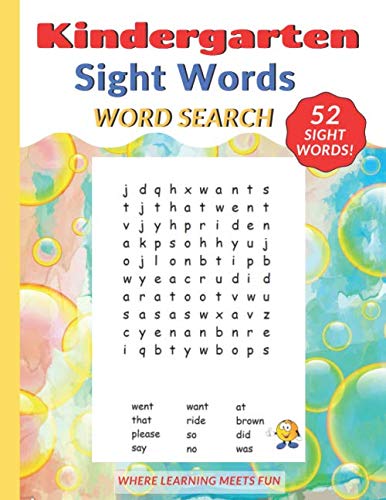Kindergarten Sight Words: Word Search For Kids | Where Learning Meets ...