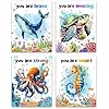 Amazon.com: Watercolor Sea Marine life Wall Art Prints,Ocean Animal ...