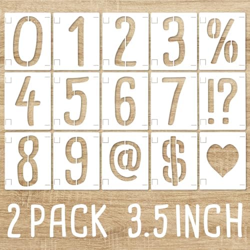 Amazon.com: 3 Inch Number Stencils Reusable 0-9 Number Stencil Plastic ...