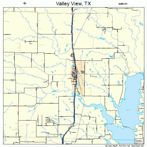 Large Street & Road Map of Valley View, Texas TX - Printed poster size ...