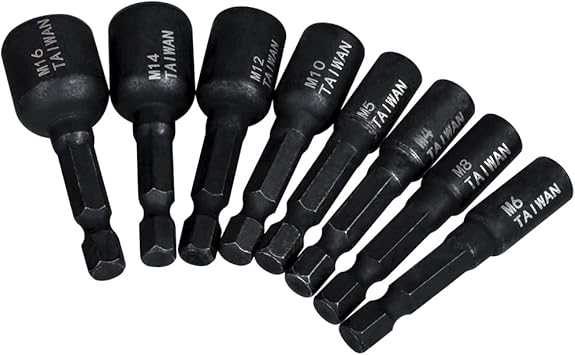 Mesee 8 Pieces Tap Socket Wrench Set, 1/4 Inch Hex Shank High Hardness ...