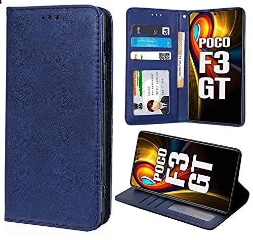 Unistuff Faux Leather Back Case Flip Cover for Poco F3 GT with ID Card ...