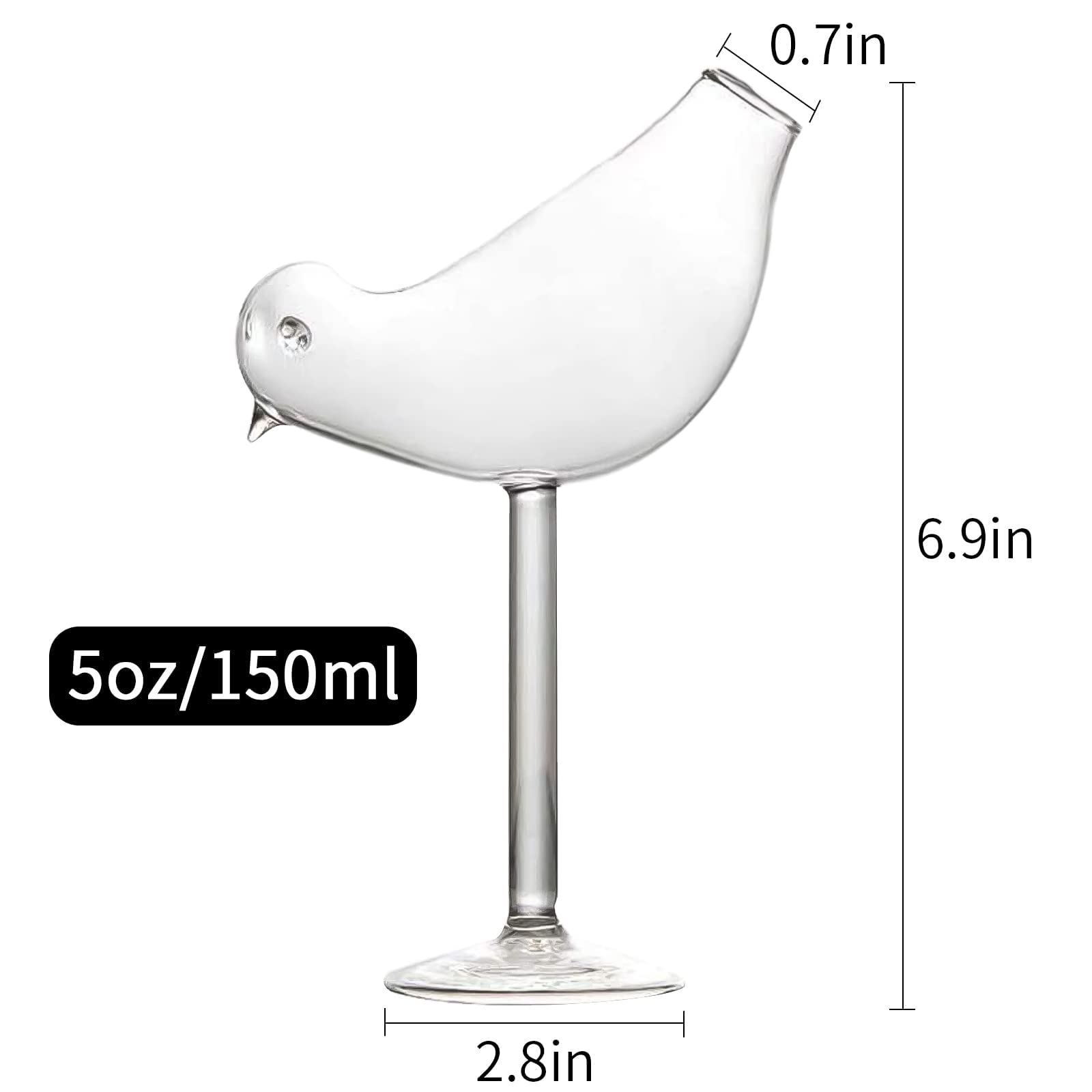 Cocktail Glass Bird Glasses Drinking Bird Shaped Cocktail Wine Glass ...