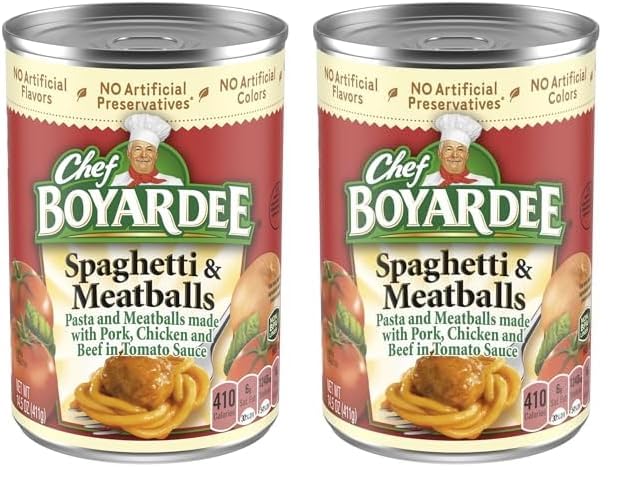 Amazon.com: Chef Boyardee Spaghetti and Meatballs, 14.5 oz (Pack of 2)