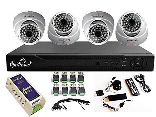 Buy Optivision Combo kit - 4 Dome IR Night-Vision CCTV Camera+ 1 Full ...